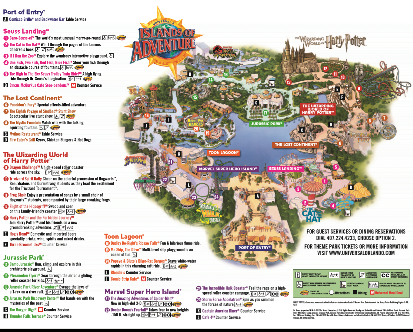 Map of Islands of Adventure | Orlando Rent a Villa